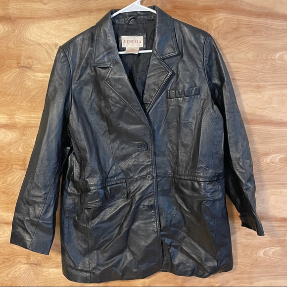Venezia | Jackets & Coats | Venezia Womens Sz 4w Black Leather Lined ...